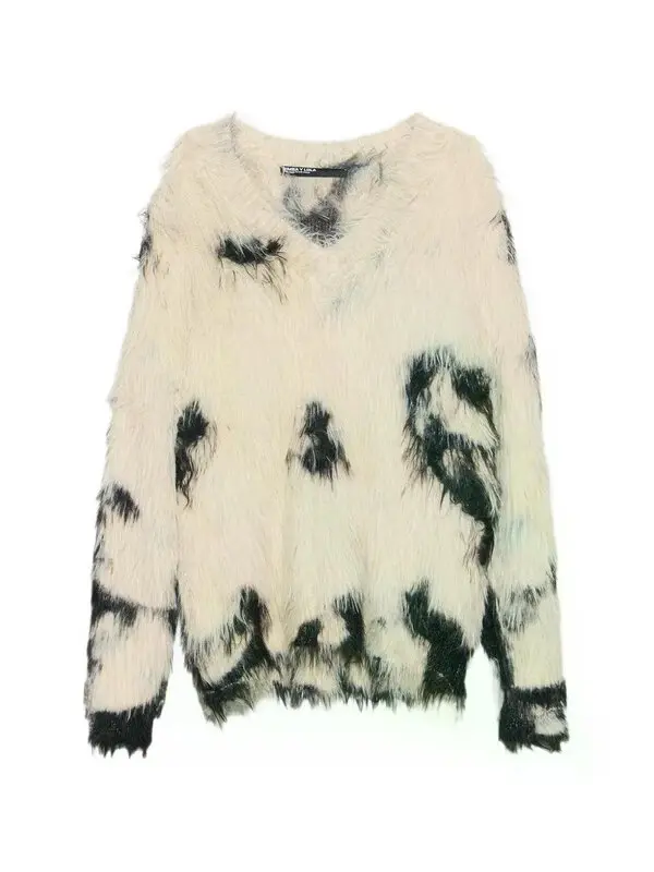 Bimba Y Lola Pony Fur V-neck Sweater