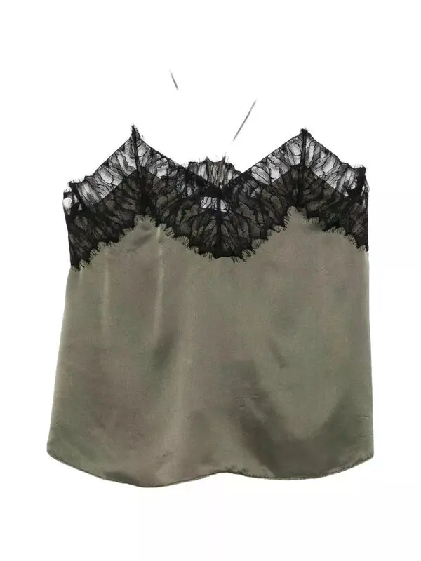 IRO PARIS Lace-trim Top - Green