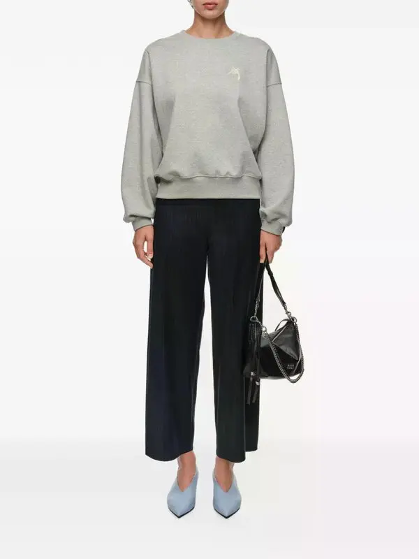 Bimba Y Lola Navy- Striped Ankle-length Maxi Trousers