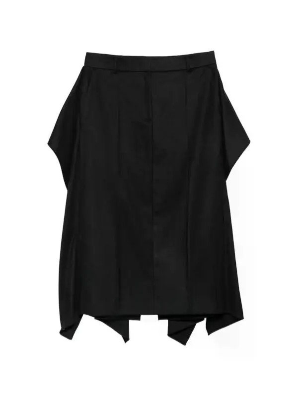 JUUN.J Draped Asymmetric Skirt - Black