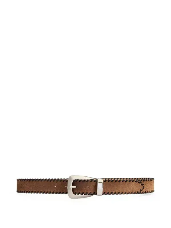 Khaite Benny Belt With Whipstitch - Brown
