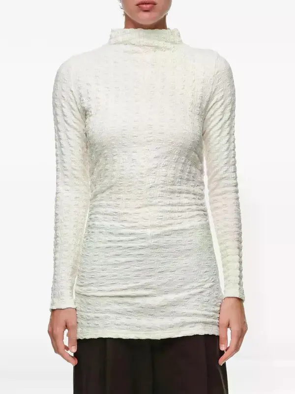 Bimba Y Lola Ivory T-shirt With Ruched Texture