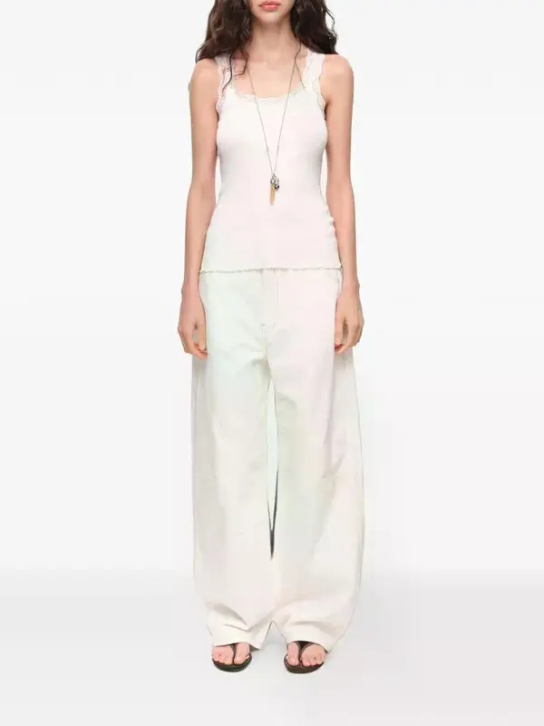 Bimba Y Lola Barrel- White Denim 5-pocket Trousers