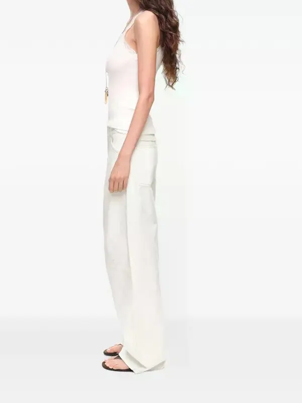 Bimba Y Lola Barrel- White Denim 5-pocket Trousers