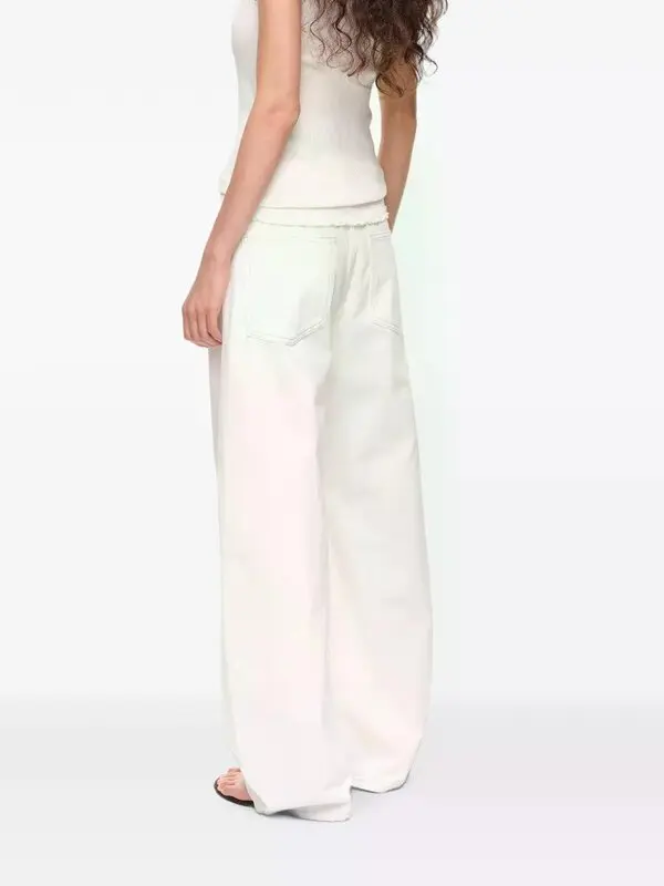 Bimba Y Lola Barrel- White Denim 5-pocket Trousers