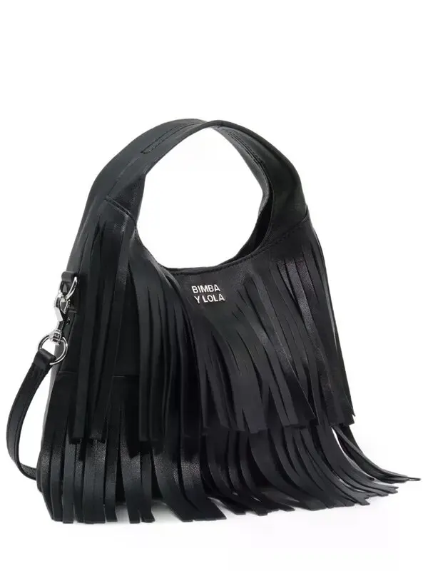 Bimba Y Lola Small Leather Fringed Paper Bag