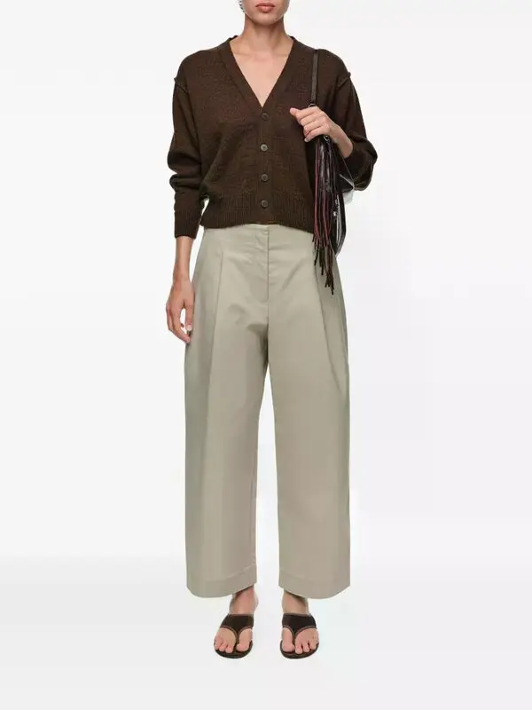 Bimba Y Lola Light-stone Straight-leg Pleated Trousers