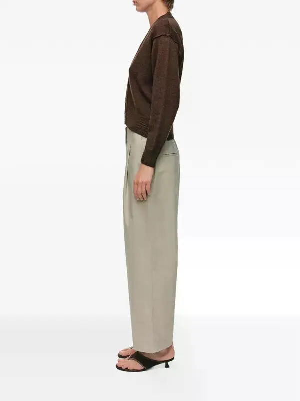 Bimba Y Lola Light-stone Straight-leg Pleated Trousers