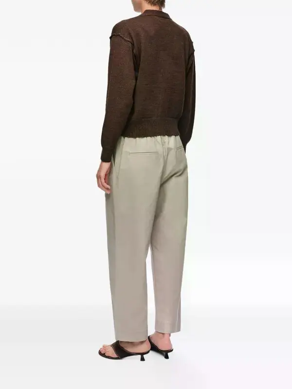 Bimba Y Lola Light-stone Straight-leg Pleated Trousers
