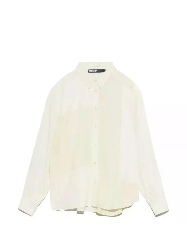 Bimba Y Lola Cream Patchwork Straight Shirt