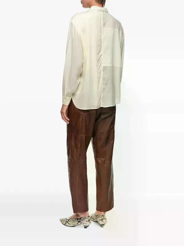 Bimba Y Lola Cream Patchwork Straight Shirt