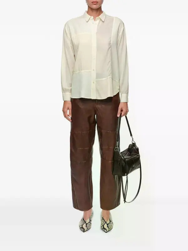 Bimba Y Lola Cream Patchwork Straight Shirt