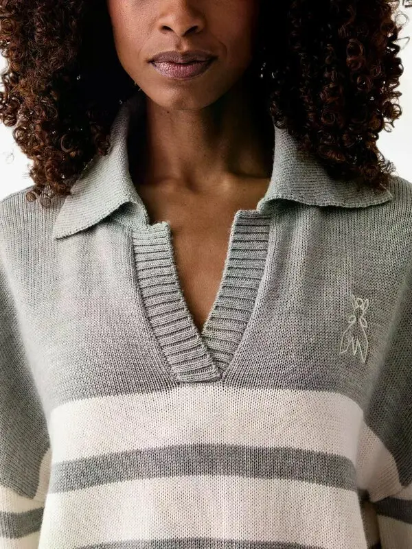 Patrizia Pepe Striped Embroidered-logo Jumper