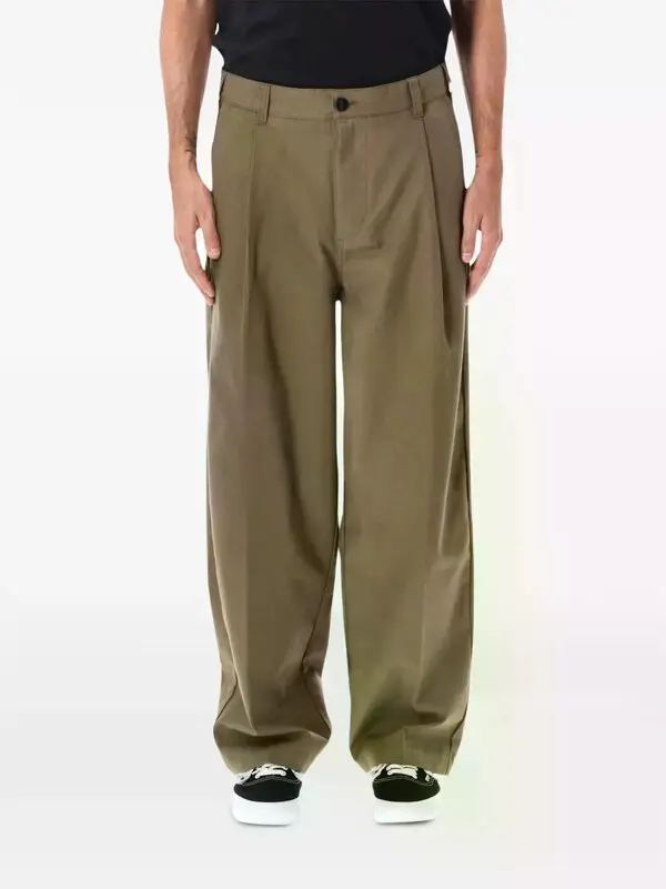 Obey Dean Pleated Wide-leg Trousers - Neutrals
