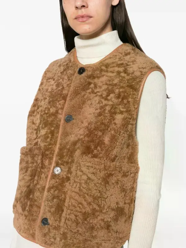AIN AMOR Shearling-effect Sleeveless Jacket