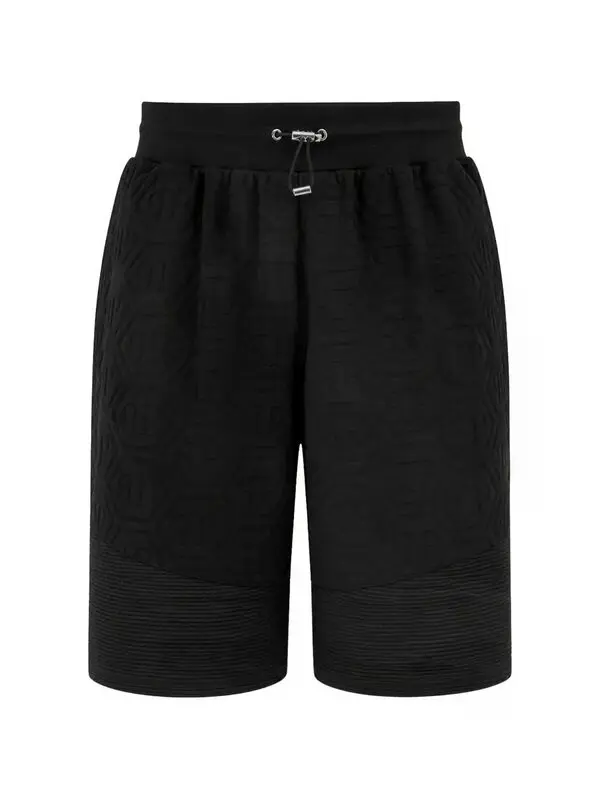 Philipp Plein Padded Shorts Biker Monogram - Black