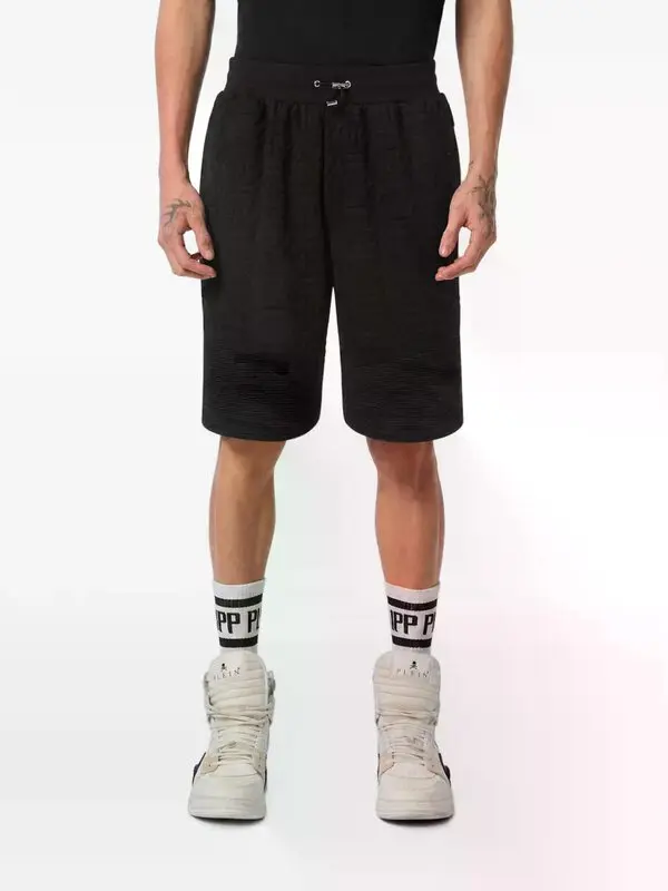 Philipp Plein Padded Shorts Biker Monogram