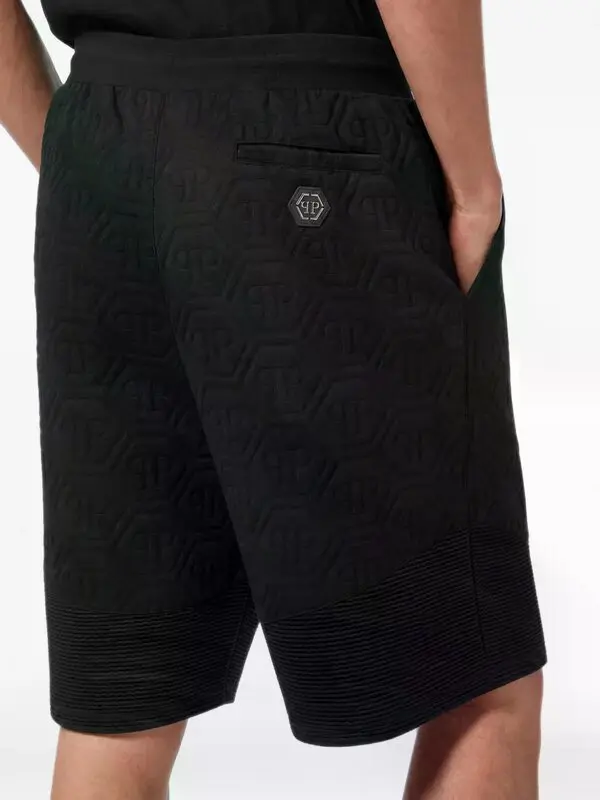 Philipp Plein Padded Shorts Biker Monogram