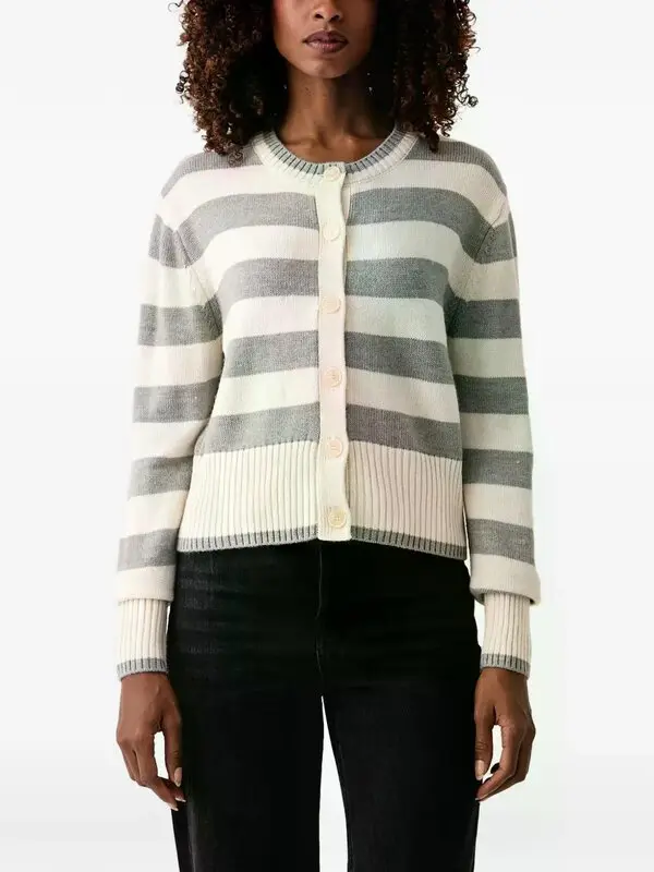 Patrizia Pepe Striped Button-up Cardigan - Neutrals