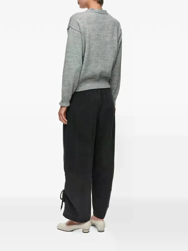 Bimba Y Lola Gray Melange Wool Cardigan