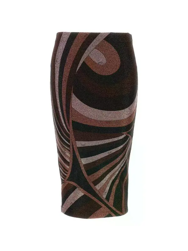 Emilio Pucci Iride Print Lurex Jersey Skirt - Brown