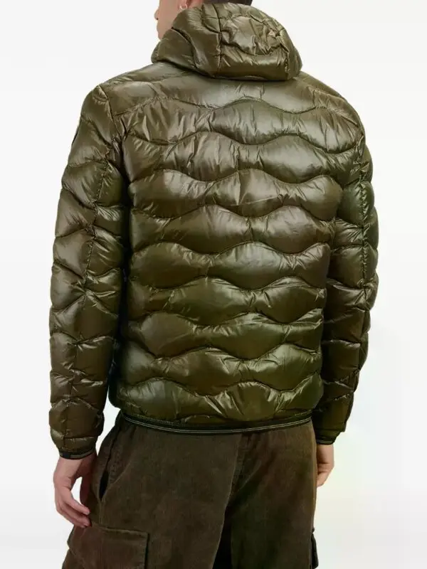 BLAUER. Wave-quilted Hooded Jacket - Green