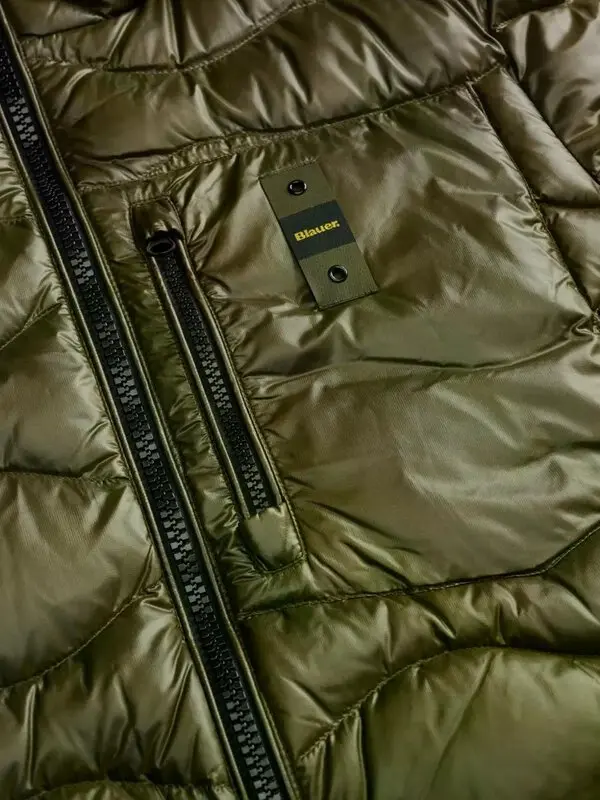 BLAUER. Wave-quilted Hooded Jacket - Green
