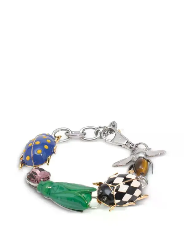 Bimba Y Lola Bracelet With Enamel Beetles And Bee