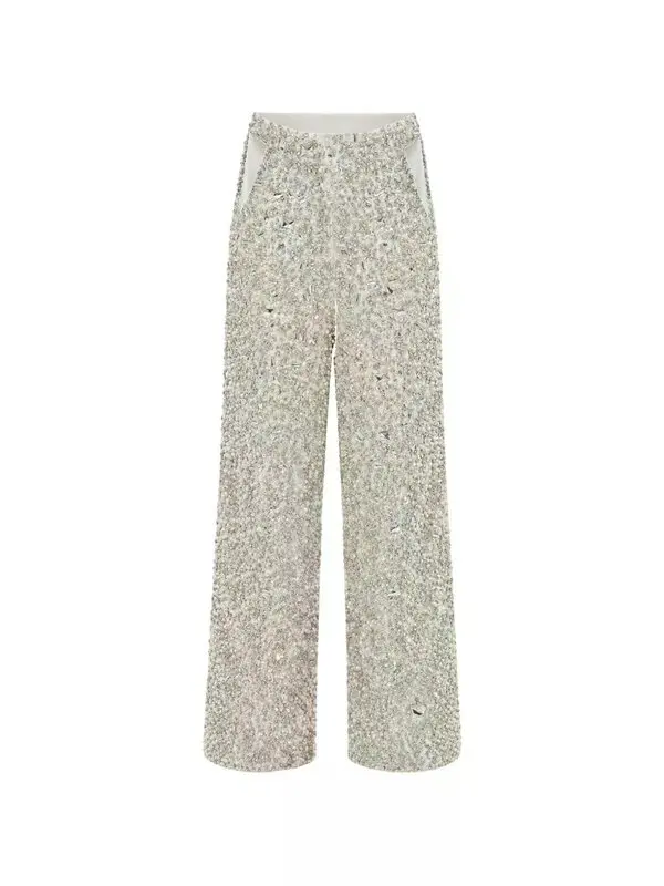Philipp Plein Tulle High-waisted Trousers Pearls Crystals