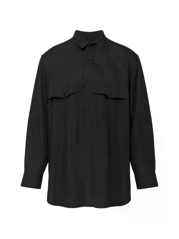 Yohji Yamamoto Layered-panel Long-sleeve Shirt