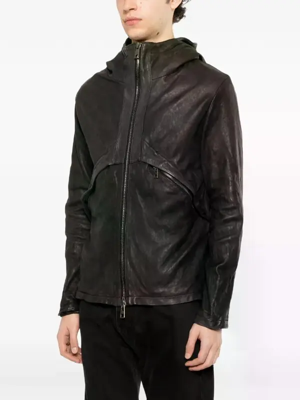 GIORGIO BRATO Hooded Leather Jacket