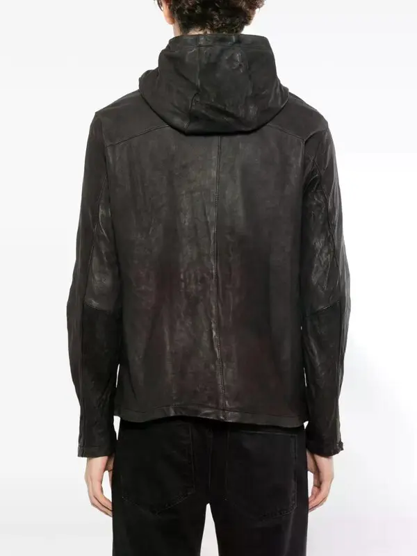 GIORGIO BRATO Hooded Leather Jacket