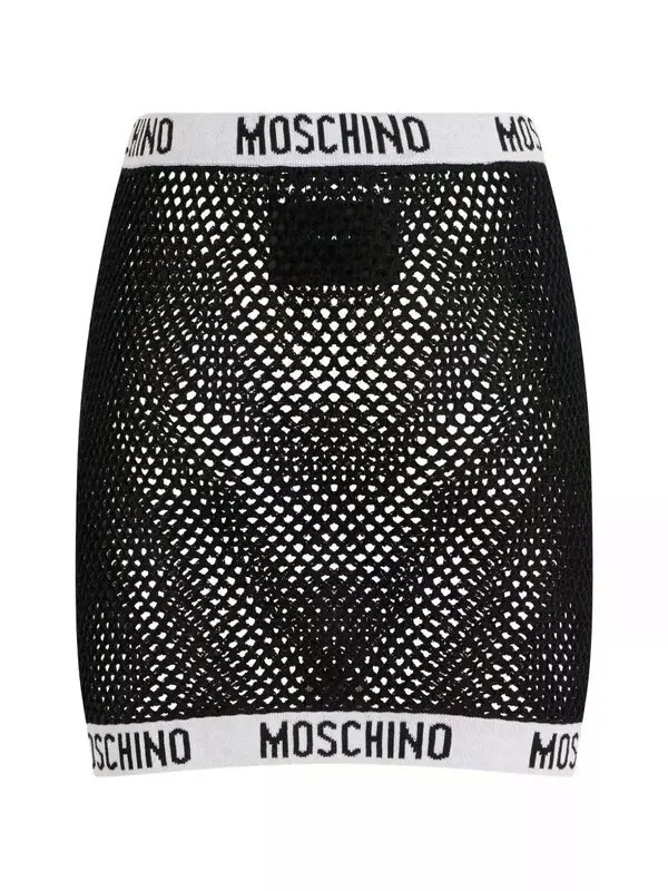 Moschino Logo-waistband Mesh Mini Skirt