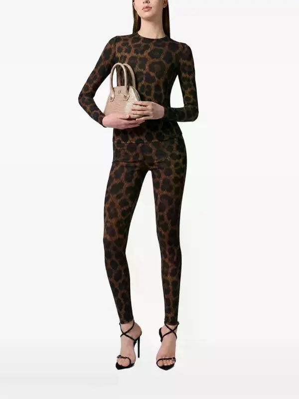 Philipp Plein Leopard-print Tulle Bodysuit