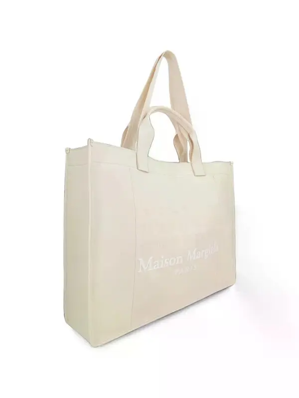 MAISON MARGIELA Logo-embossed Canvas Tote Bag - Neutrals