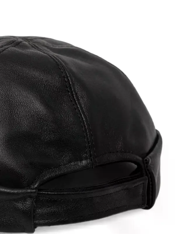 Moschino Logo-patch Leather Beanie Hat