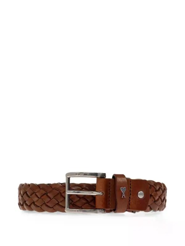 AMI Paris Braided Paris Paris Cow Leather Belt 30mm