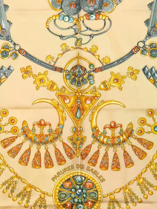 Hermès 1990-2010 Parures Des Sables Silk Scarf 90 Scarves - Neutrals