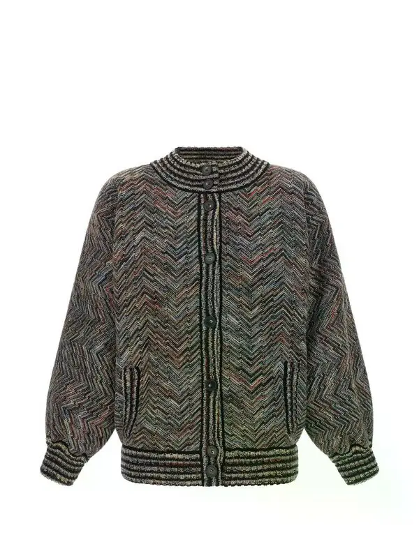 Missoni Chevron-knit Bomber Jacket - Grey
