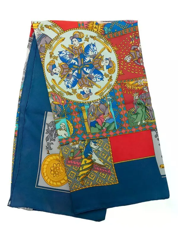 Hermès 1990-2010 Le Tarot Silk Scarf 90 Scarves - Blue
