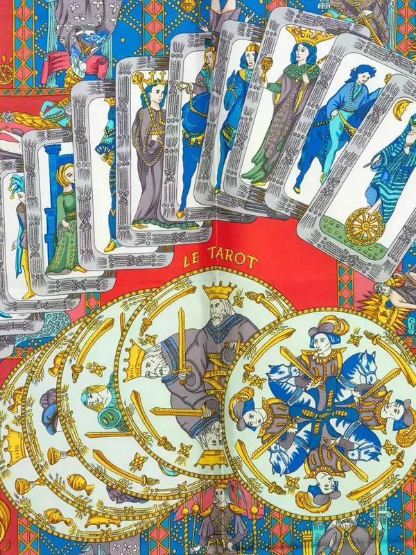 Hermès 1990-2010 Le Tarot Silk Scarf 90 Scarves - Blue