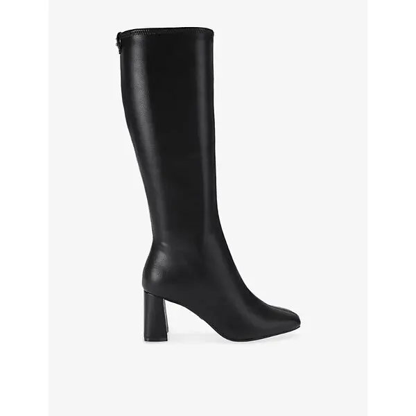 Carvela Rometta Faux-leather Heeled High-leg Boots - Black