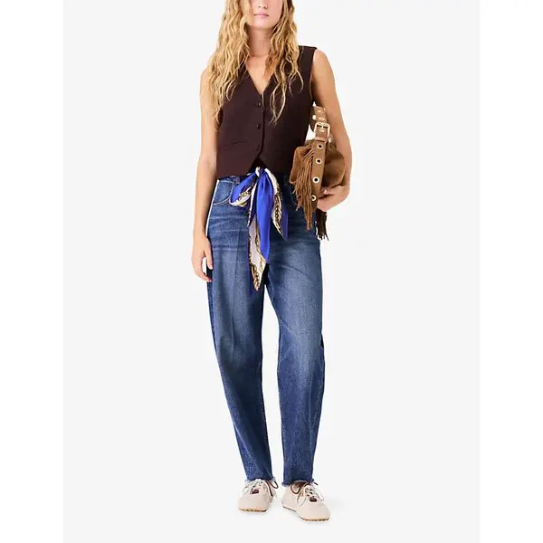 Maje Carrot Detachable-scarf Denim Jeans