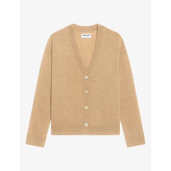 Zadig&Voltaire Mirkaz V-neck Cashmere Cardigan - Camel
