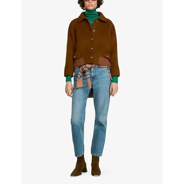 Sandro Collared Short Wool Coat