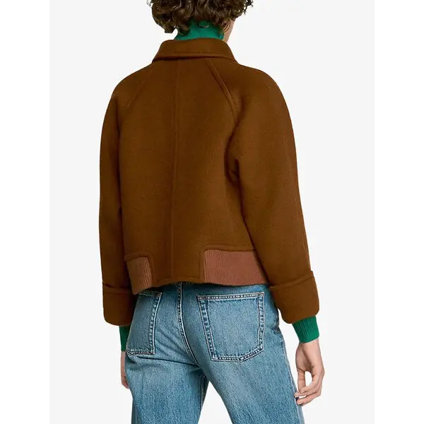 Sandro Collared Short Wool Coat