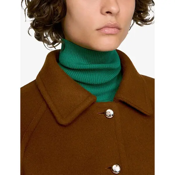 Sandro Collared Short Wool Coat