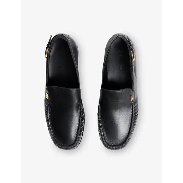 Sandro Buckle-embellished Leather Loafers