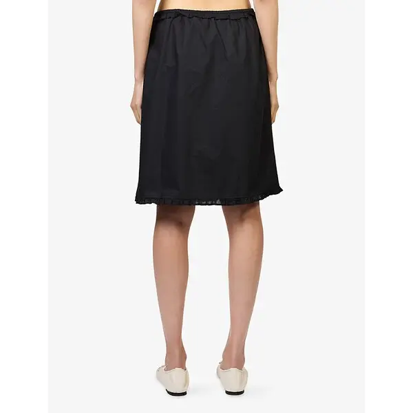 DEIJI STUDIOS One Frill Cotton Mini Skirt
