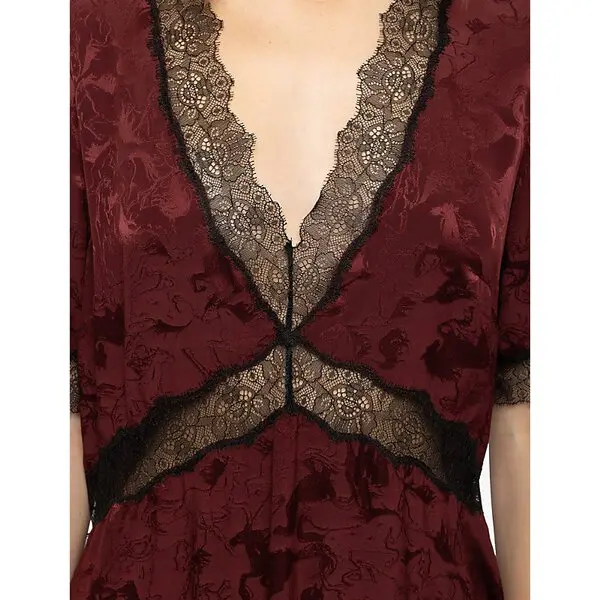 Zadig&Voltaire Redoxal Lace-trim Silk-jacquard Midi Dress